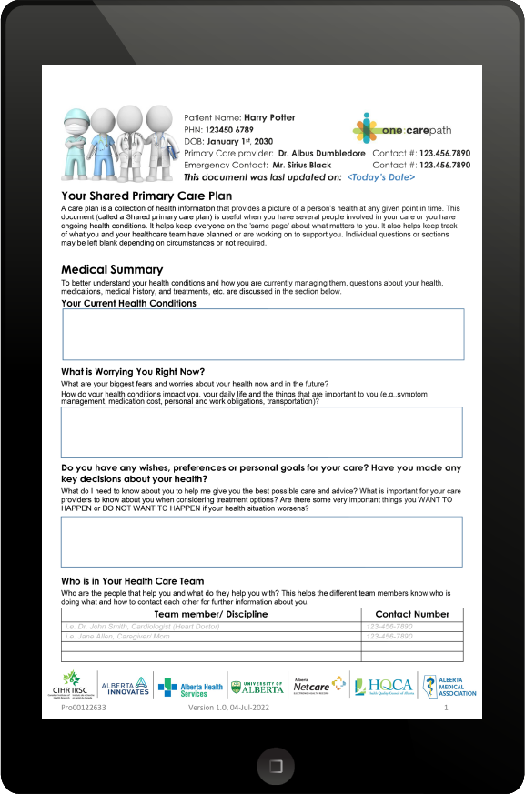 One:carepath | Your Shared Care Plan